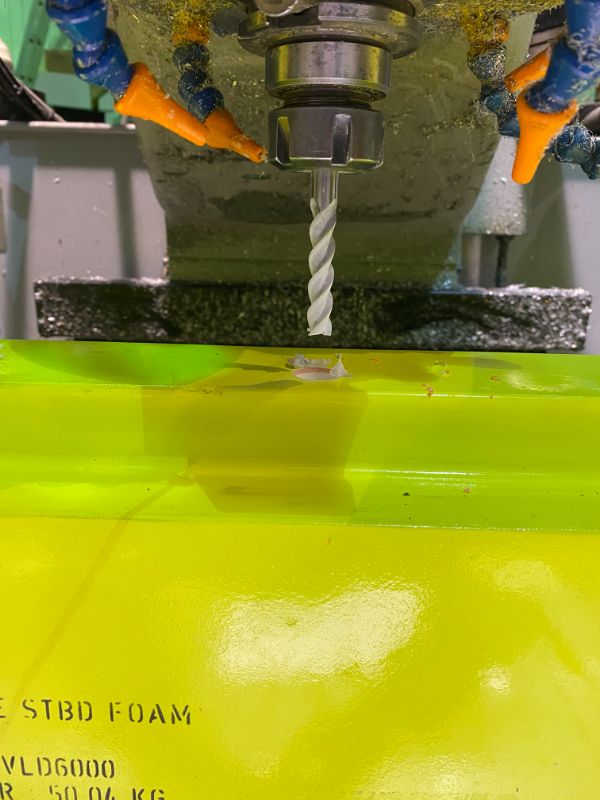 Machining counter bored holes in syntactic foam blocks - Safire Associates